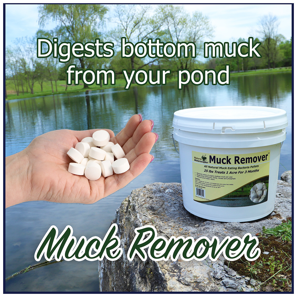 Muck Remover Pellets for Pond Muck Removal - keep muck away