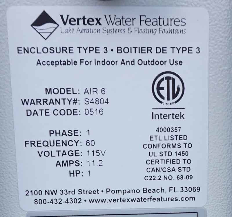 Vertex Air 6 XL2 Aeration System