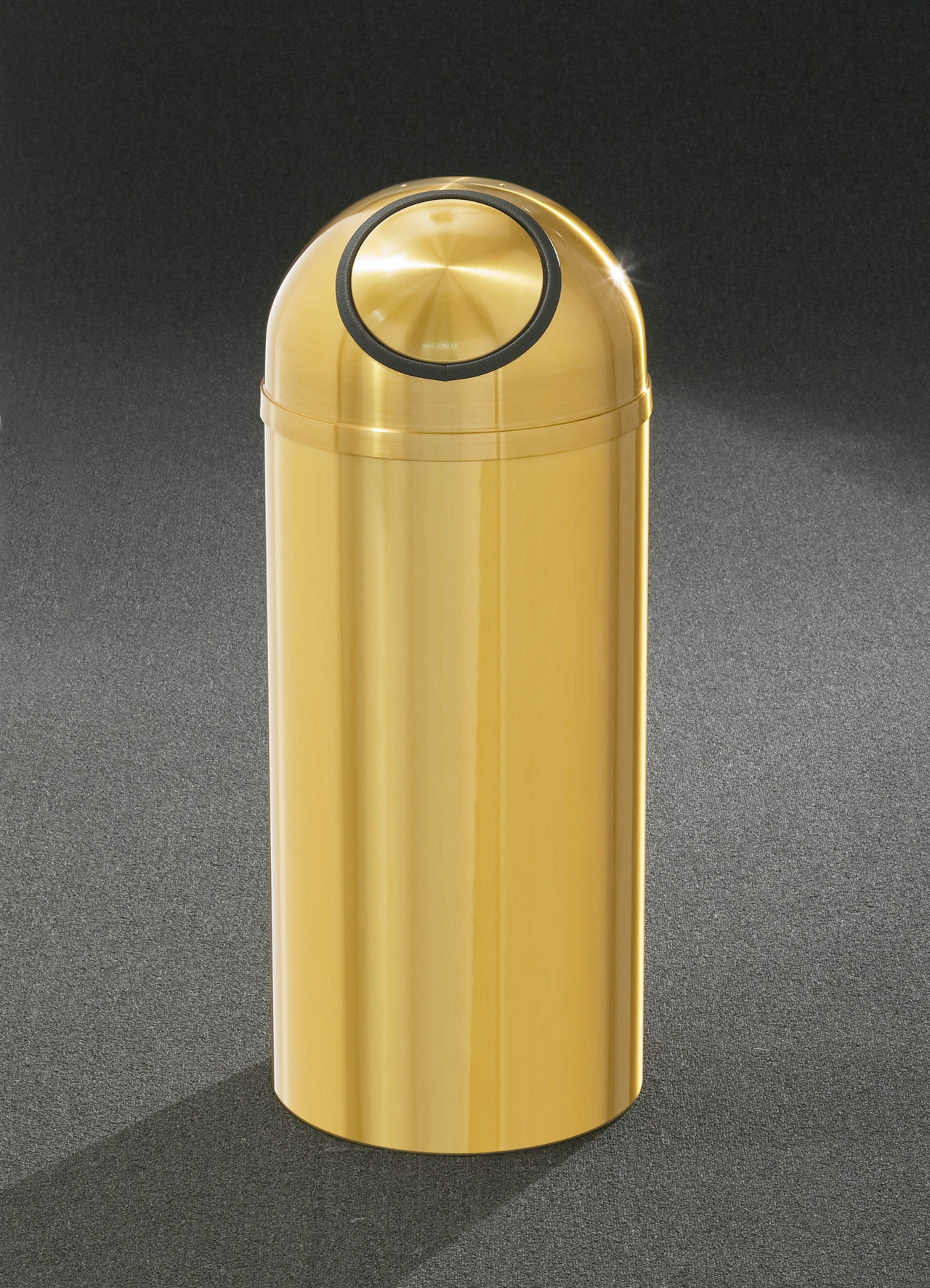 Brass Dome Top Self Closing Bullet Trash Can 3 Sizes