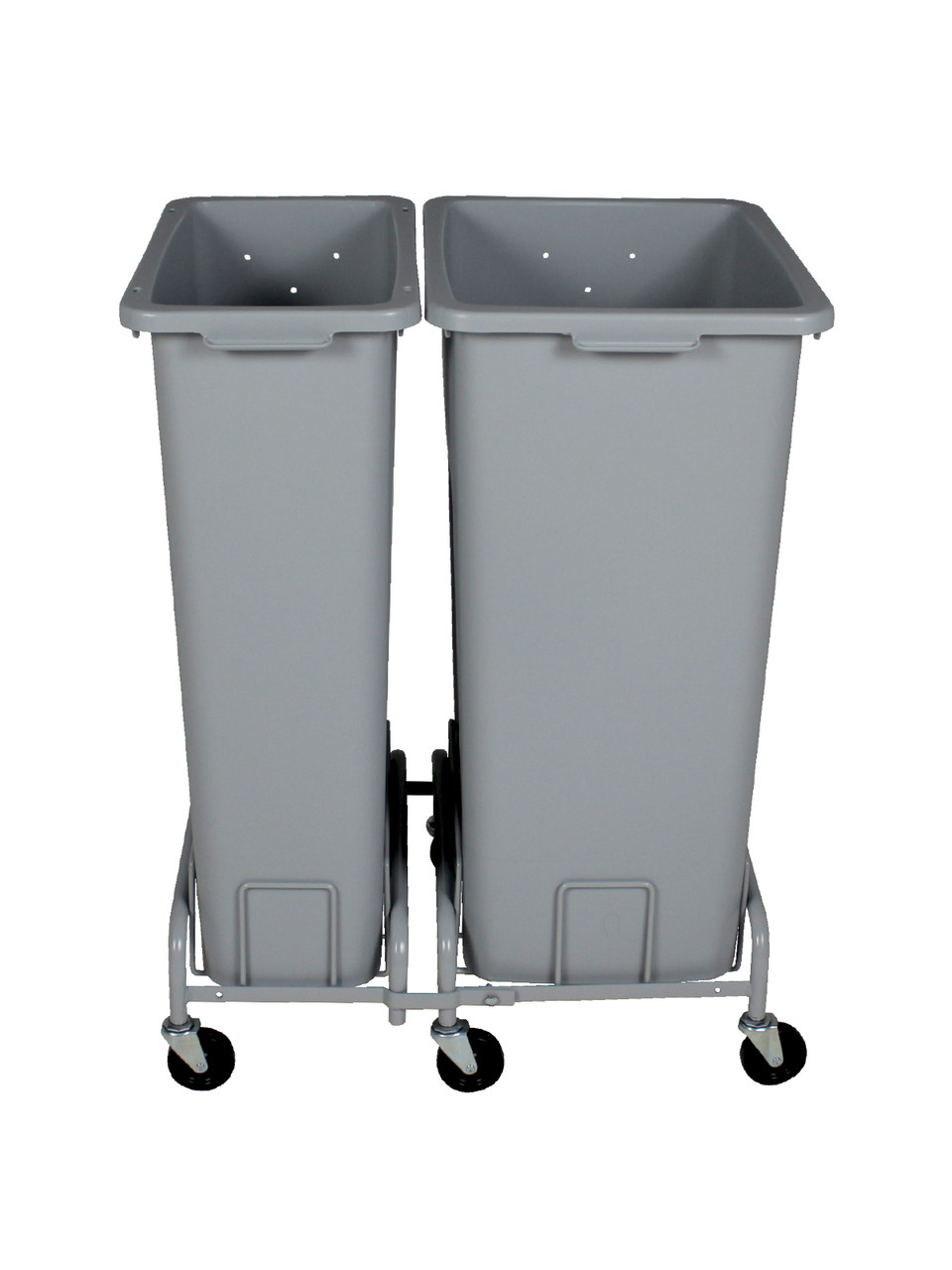 55 Gal. Plastic Extra Large & Slim Trash Can with Wheels Combo