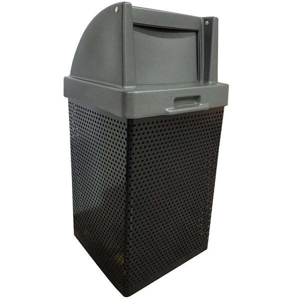 38 Gal. Metal Armor Push Door Lid Outdoor Waste Container MF3052