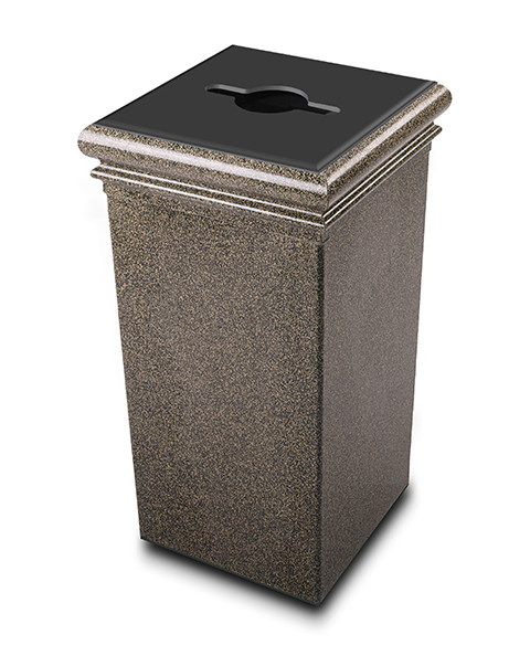 Square Stone Trash Cans - Square Industrial Trash Can