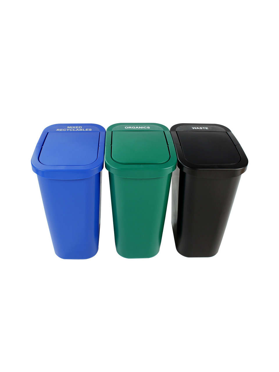 30 Gal. Billi Box Triple Trash Can Recycle Bin Center 8102031-444
