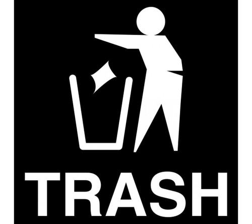 White Letters Vinyl TRASH MAN or RECYCLE Decal 45-RGU for Ellipse Trash ...