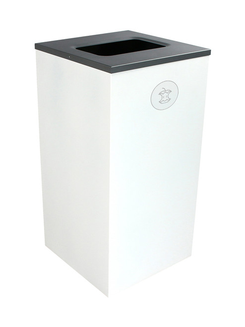24 Gallon Steel Spectrum Cube Square Compost Bin White 8107053-4