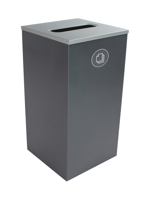 24 Gallon Steel Spectrum Cube Square Paper Collector Gray 8107045-3