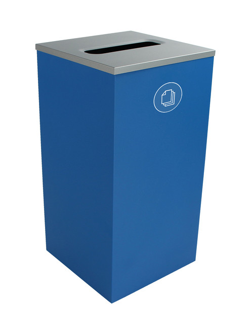 24 Gallon Steel Spectrum Cube Square Paper Collector Blue 8107044-3