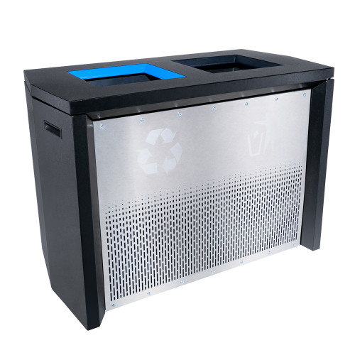 68 Gal. Coliseum Indoor Combo Trash and Recycle Bin RC-IND2 PBG/SS
