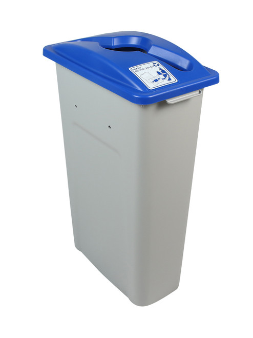 23 Gal. Skinny Simple Sort Recycle Bin with Sign (Mixed Rercyclables)