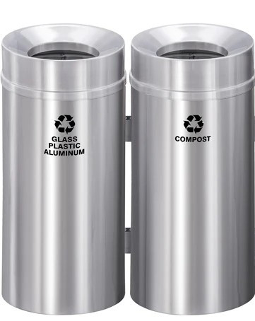 Deluxe Three Stream Connectable Recycling Trash Can Combo