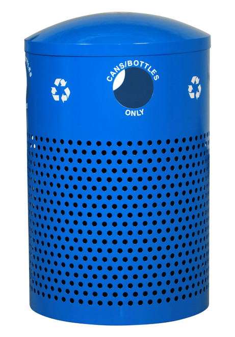 40 Gal. Recycling Bin for Cans Bottles RC-2441 CANS RBL with Anchor Kit