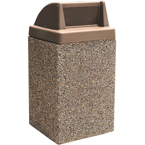 45 Gal. Concrete Push Door Outdoor Waste Can w/ Door