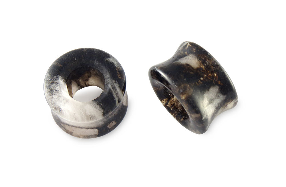 Pair Black and Clear Glass Tunnels - Scrap Metal 23