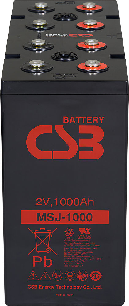 CSB MSJ-1000 2V 1000AH VRLA Battery - AGM Technology