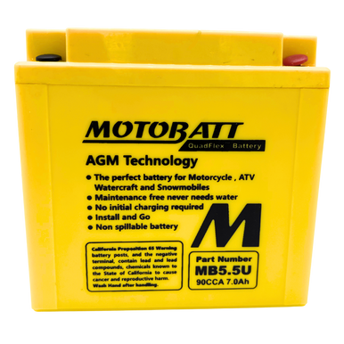 MotoBatt MB5.5U Battery for Gilera 125cc Crona Kick-Start | 12V 7Ah ...