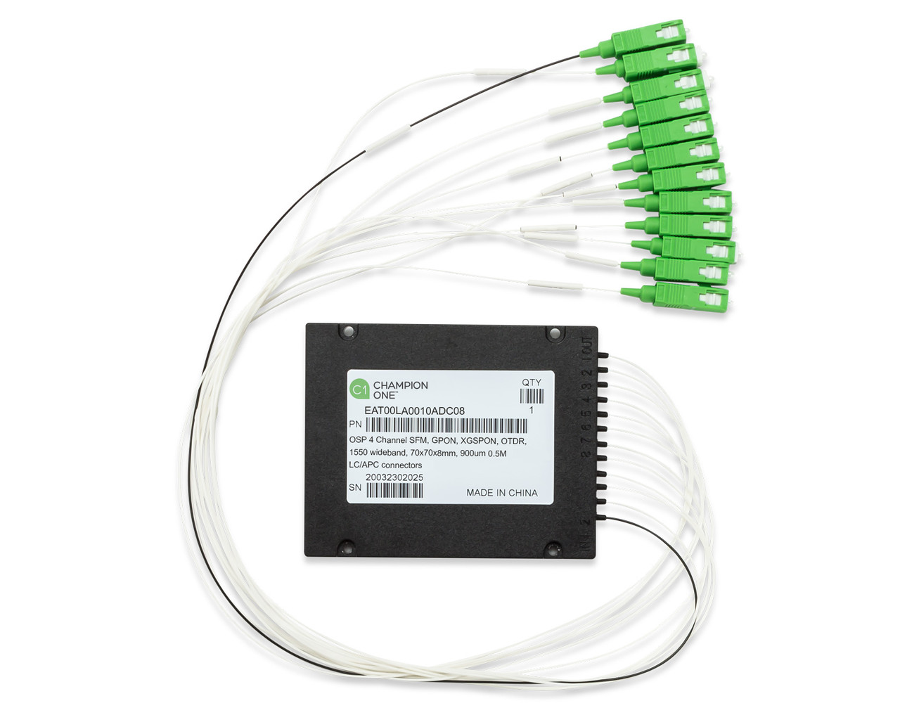 "OSP 4 Channel SFM, GPON, XGSPON, OTDR, 1550 wideband, 70x70x8mm, 900um ...