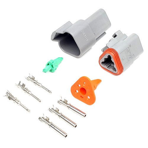 Deutsch DT 3-pin Connector Kit 18-14 Gauge - The Dub Shop