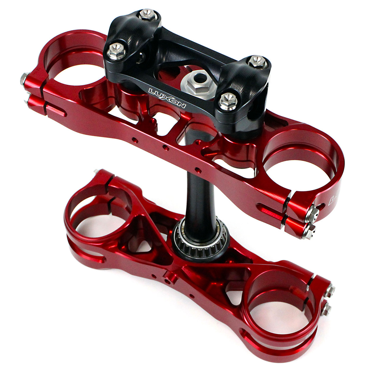 Luxon - Gen2 Complete Triple Clamps - Red - KTM & Husqvarna 125cc-501cc ...