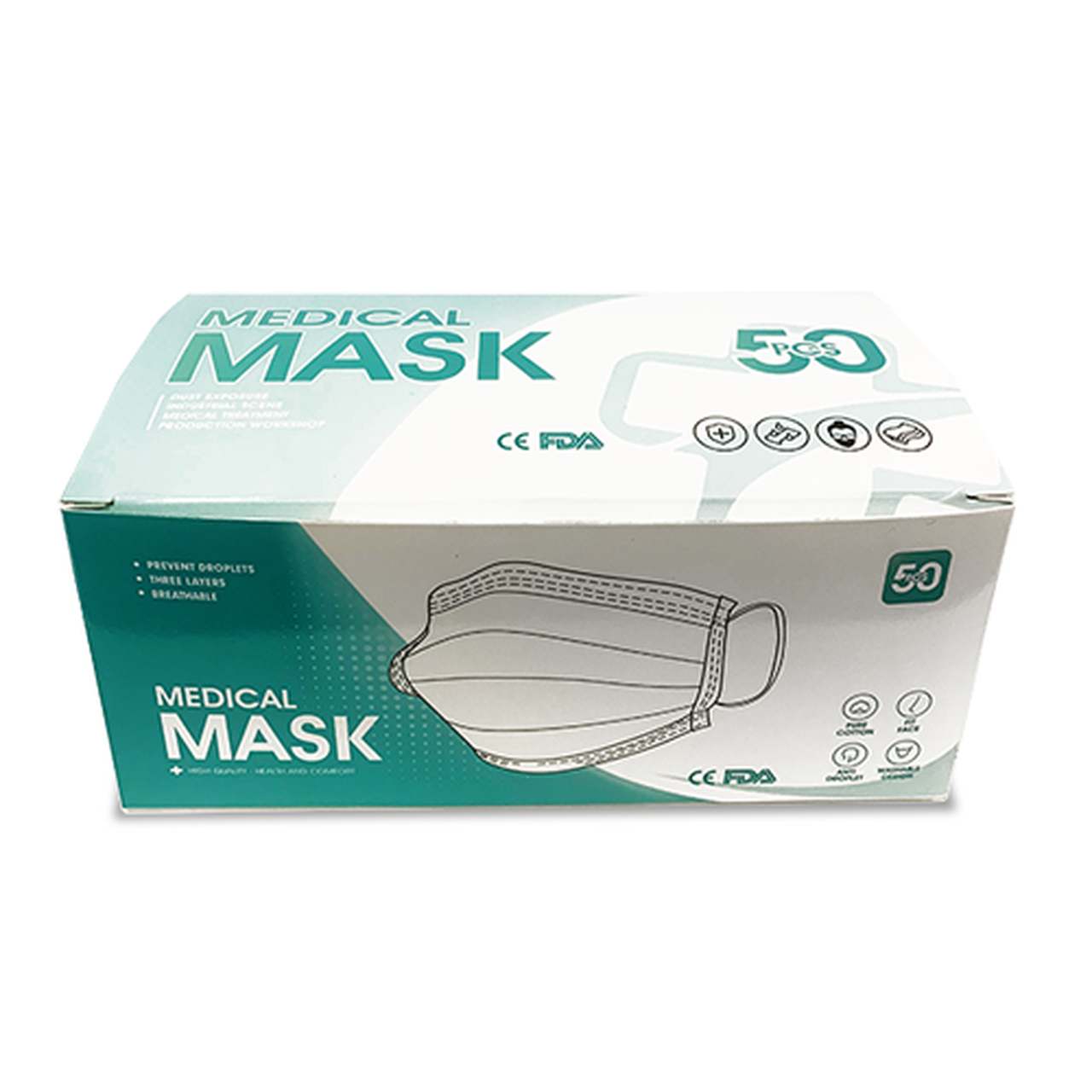 Level 2 Certified Medical Ear Loop Masks 3/Ply *** 50/Box