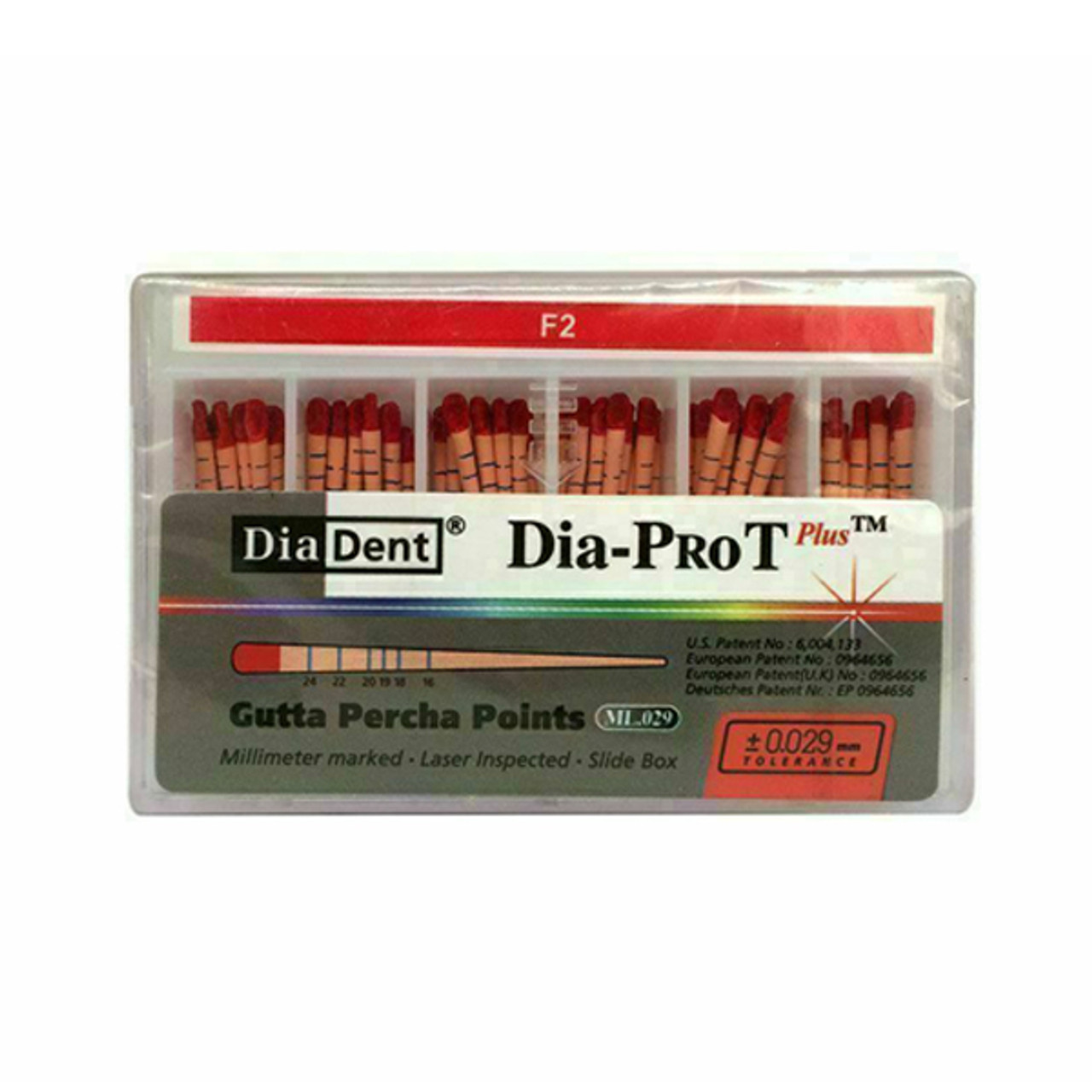 Dia-Pro T F2 Gutta Percha Points 60/Box. Hand Rolled, Color Coded ...