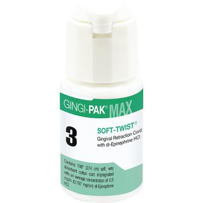 Gingi-Pak MAX Soft Twist #3 Thick with Epinephrine, 100% Cotton, 108 ...