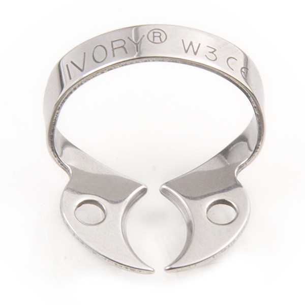 Ivory Clamps #W3 Wingless Flat Jawed for Small Molars Metal Rubber Dam ...