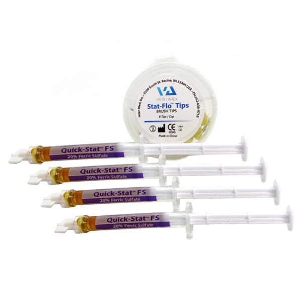Quick-Stat FS 4-Pack. 20% Ferric Sulfate Hemostatic Gel - The Dental Market U.S.