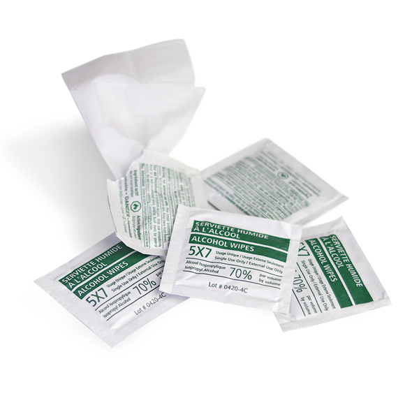 Individual Wipes, 70% Alcohol
