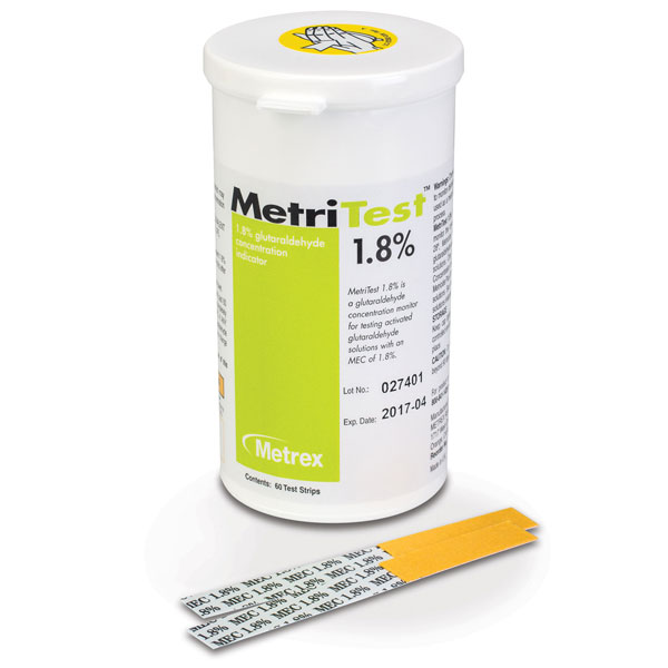 MetriTest 1.8% Glutaraldehyde Indicator Strips, 60 Strips/Bottle. - The ...