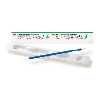 3M Fast Release 5% Sodium Fluoride Varnish, Mint Flavor, 0.4mL Unit ...