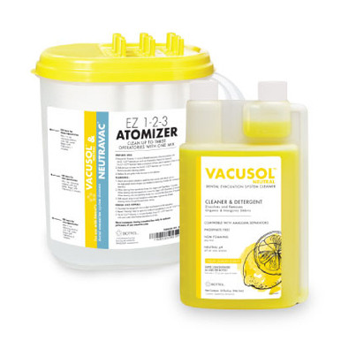 Vacusol Neutral Dental Evacuation System Cleaner Starter Kit: 1 Quart ...