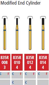 Alpen FG #835R.014 Coarse Grit, Modified Shoulder Cylinder Diamond Bur ...