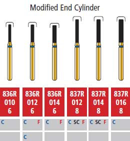 Alpen FG #837R.012 Coarse Grit, Modified Shoulder Cylinder Diamond Bur ...