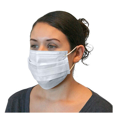 BeeSure Earloop Face Mask, WHITE. 3-ply, 4-fold ear-loop face mask 50 ...
