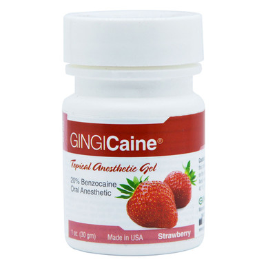 Gingicaine Strawberry flavored topical anesthetic (Benzocaine 20%) gel ...