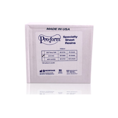ProForm .020' Crown & Bridge Material, 5' x 5' Sheets, 50/Box - The ...
