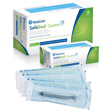 SafeSeal Quattro 5.25' x 10' Self-Sealing Sterilization Pouches 200/Pk ...