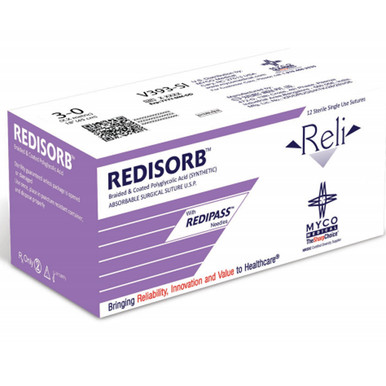 Reli 5/0, 18' Coated PGA Violet Braided Sutures with C-3 precision ...
