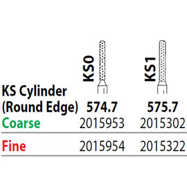 Two Striper FG #574.7 Coarse Diamond Bur, KS0 Cylinder Round Edge. Pack ...