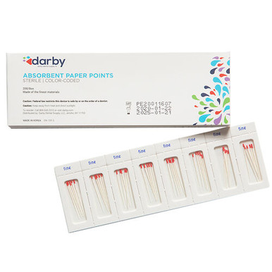 Absorbent Paper Points Sterile Cell-Pack Fine, 200/Box - The Dental ...