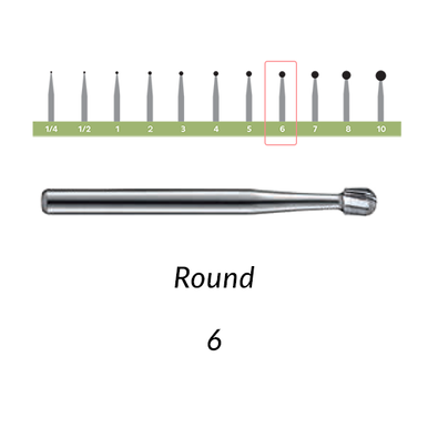 Carbide Burs. RA-6 Round. 10 pcs. - The Dental Market U.S.