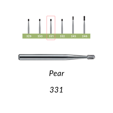 Carbide Burs. FG-331 Pear. Clinic Pack of 100 pcs/bag - The Dental ...
