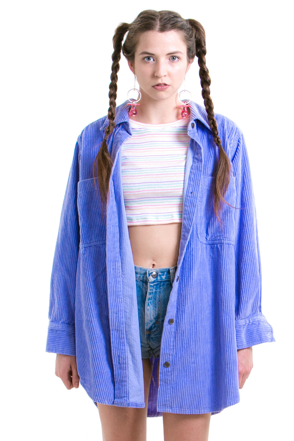 Vintage 90's Lavender Pastel Princess Corduroy Shacket - Tunnel Vision