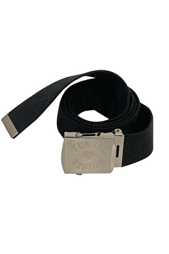 TUNNEL VISION SECONDHAND (GRADE A) Black Heart Logo Slide Belt Details ...
