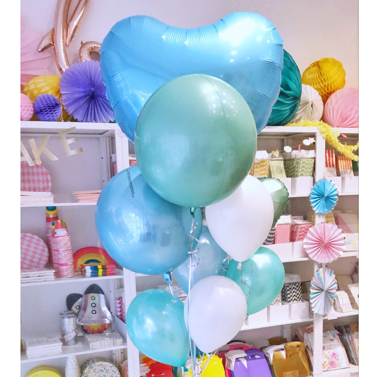 Oversized Mint Green and Pastel Blue Balloon Collection
