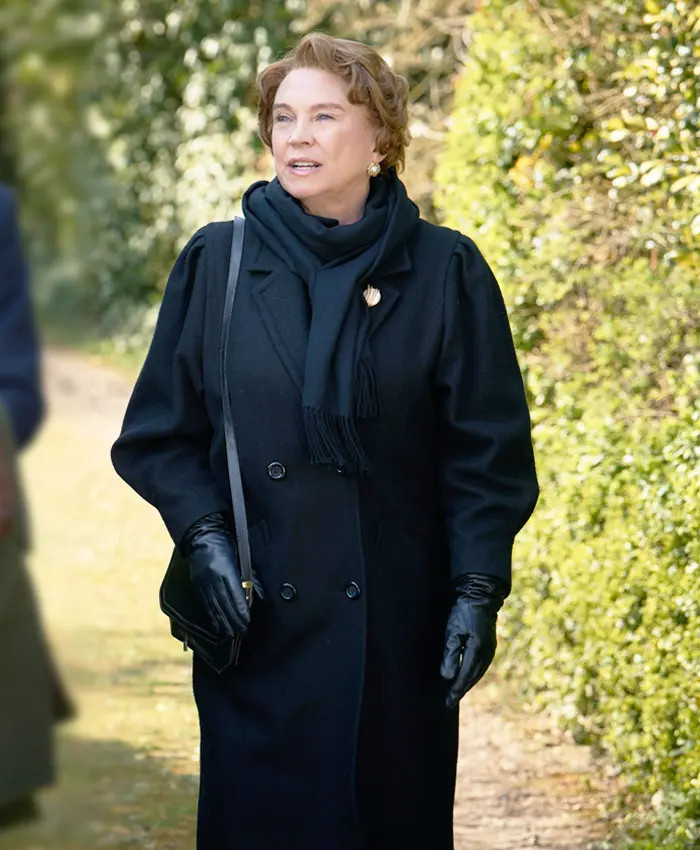 Murder Before Evensong S01 2025 Amanda Redman Wool Coat