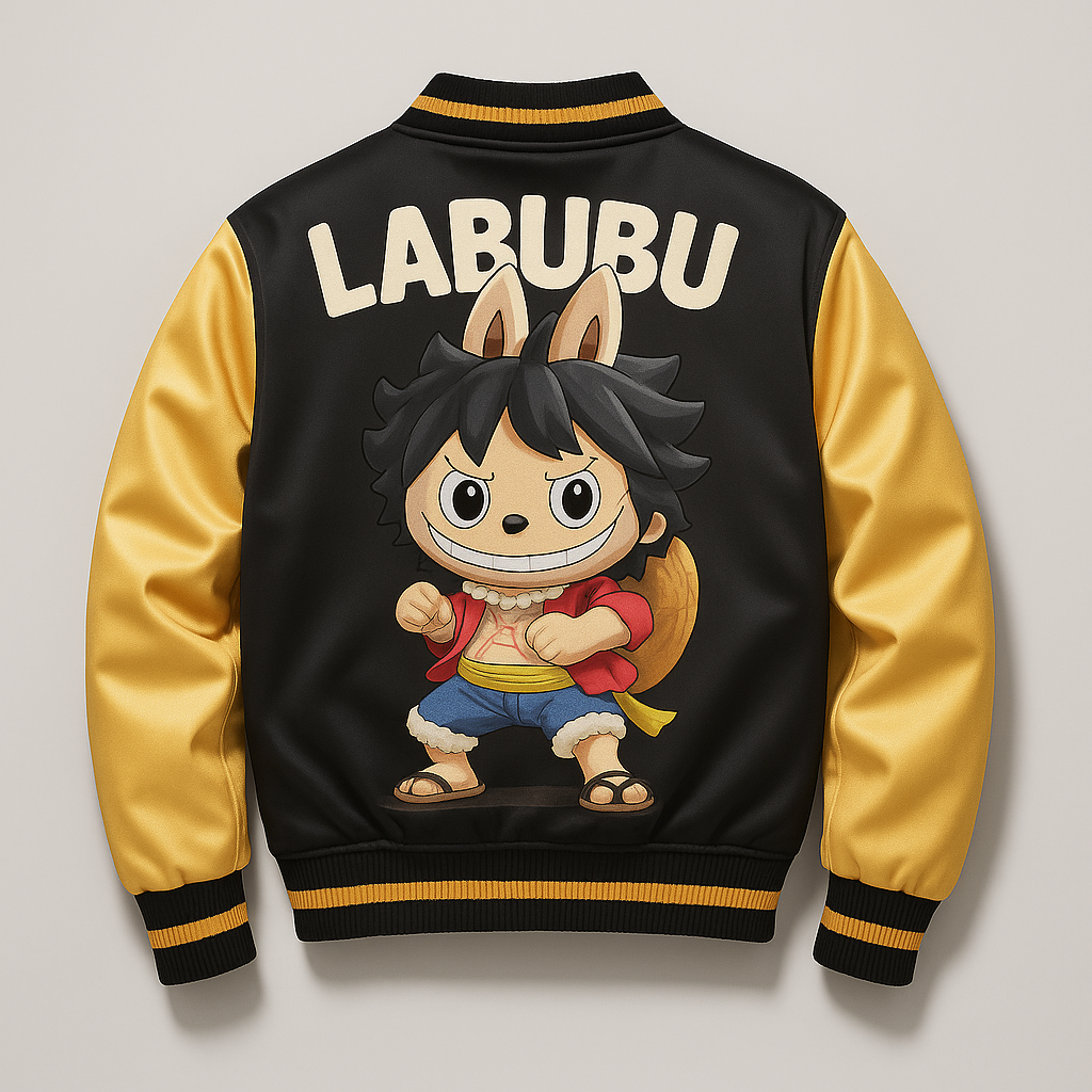 Labubu Monkey D. Luffy Anime Bomber Jacket