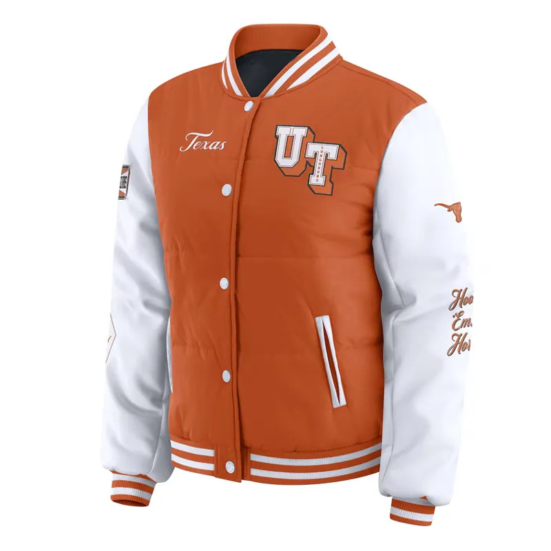 Texas Longhorns Burnt Puffer Jacket