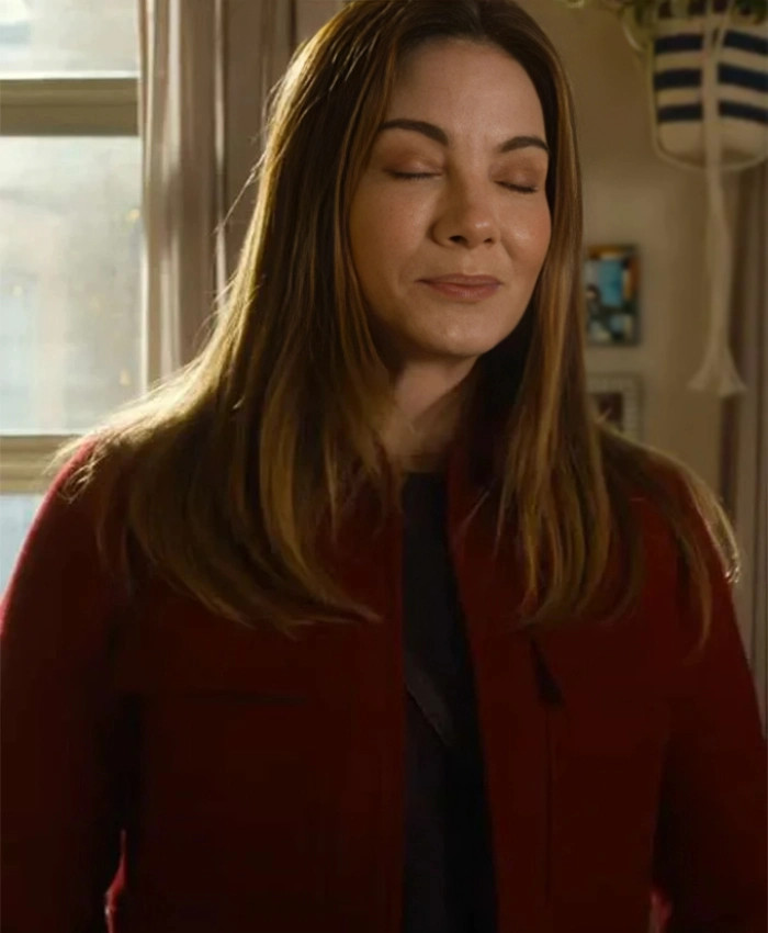 Michelle Monaghan The Family Plan 2 Red Jacket