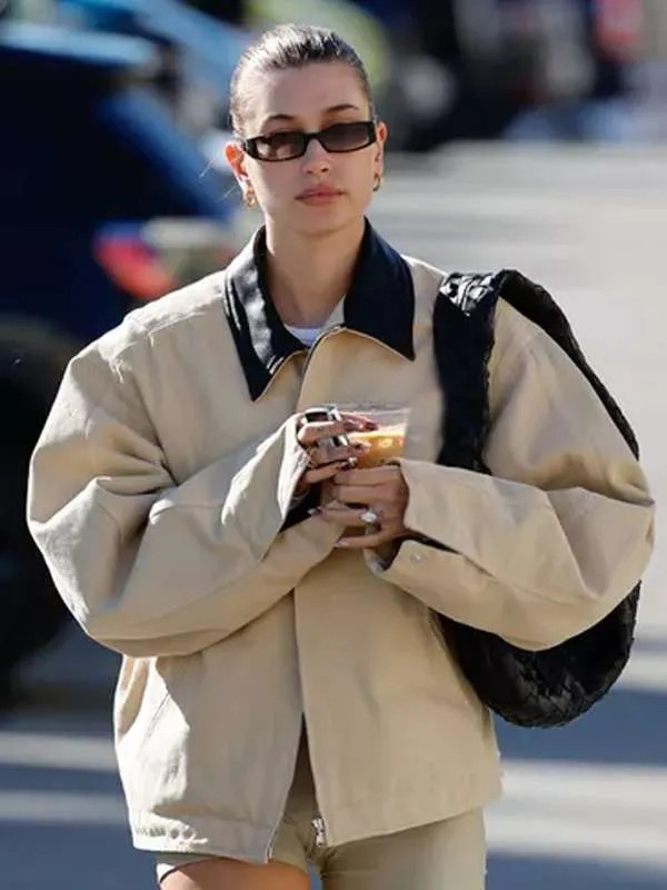 Hailey Bieber Beige Jacket